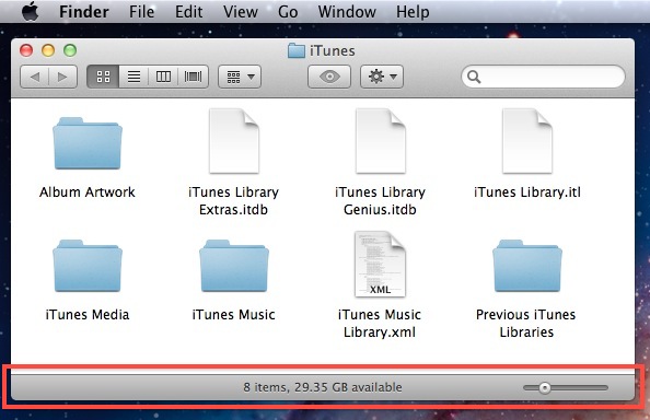 Show Available Disk Space in Mac OS X Lion by Showing the Folder Status ...